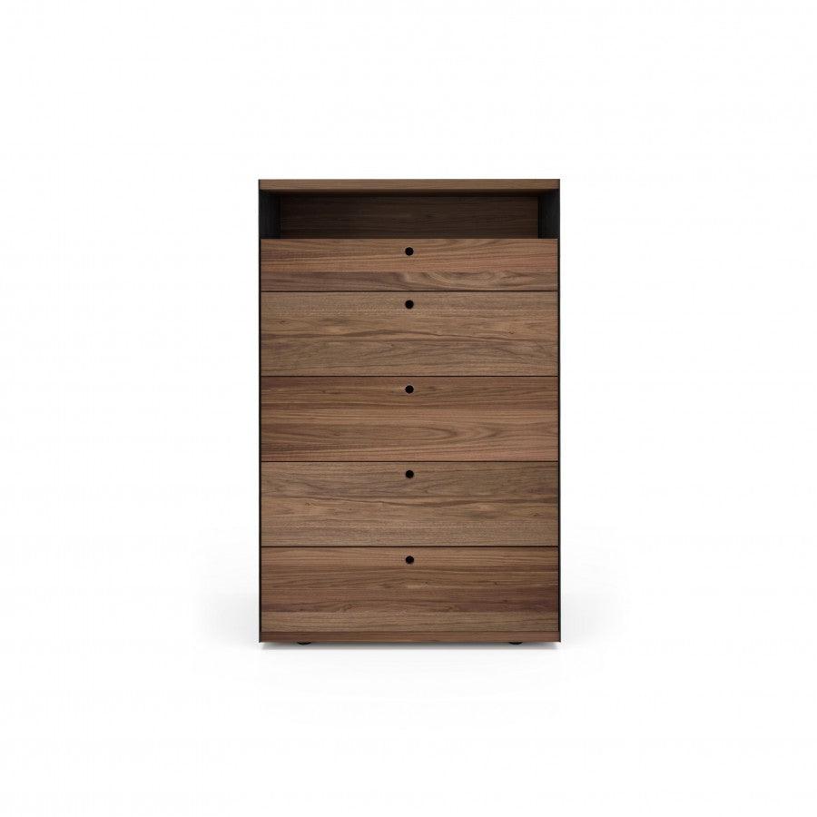 Frank 5 Drawer Chest - Contemporary Walnut Chest by Huppe – Modern Studio