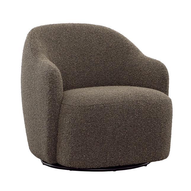 Ravine Swivel Chair by Dovetail - Charcoal Boucle with Iron Base ...