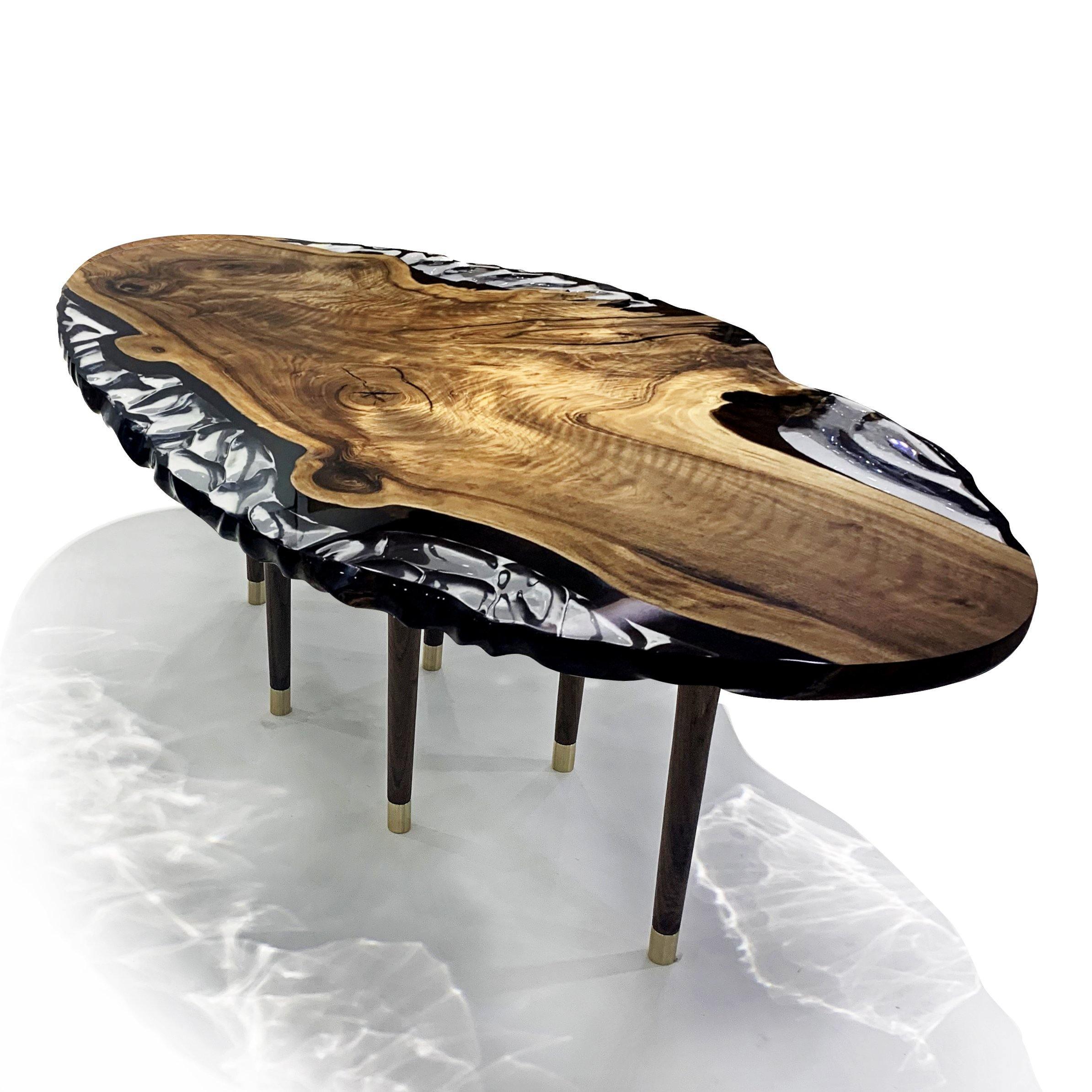 Arditi Collection | Calabria Walnut Wood Wavy Ellipse Dining Table ...