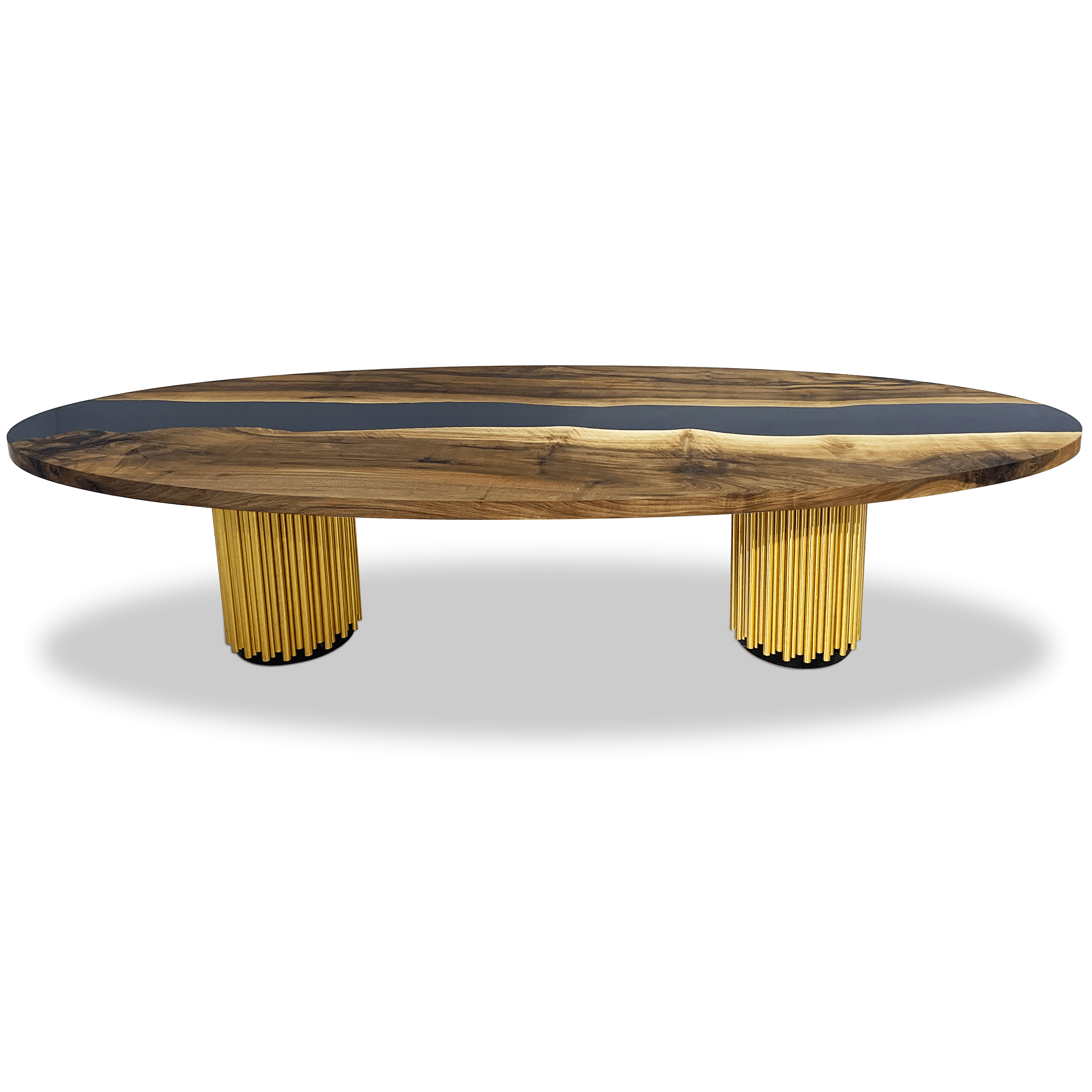 Arditi Collection | Evohe Blue River Walnut Wood Ellipse Dining Table ...