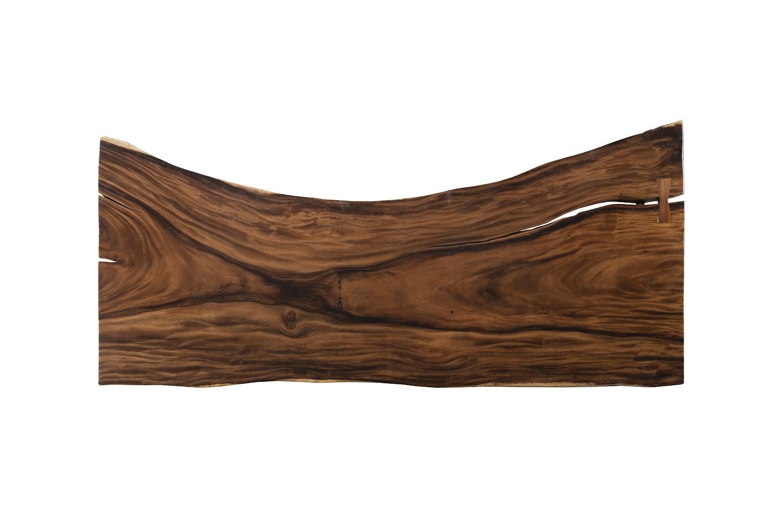 Origins Dining Table Live Edge, Brushed Stainless Steel Legs, Natural ...