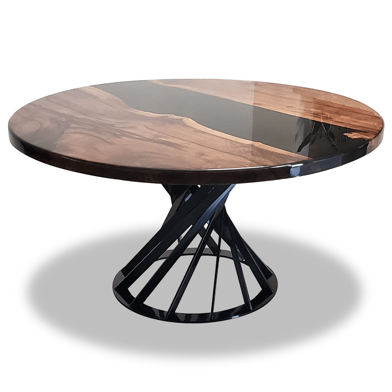 Arditi Collection | Panaro Walnut Wood Round Black River Dining Table ...